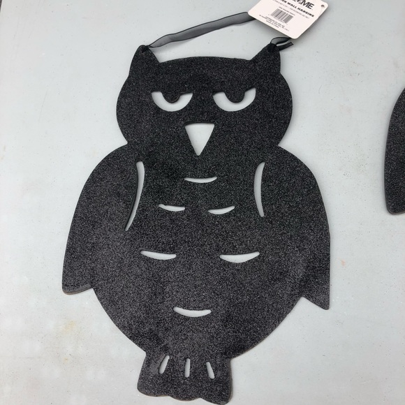 Holiday | 4 Lot Wood Hanging Glitter Owls Halloween Art Owl | Poshmark